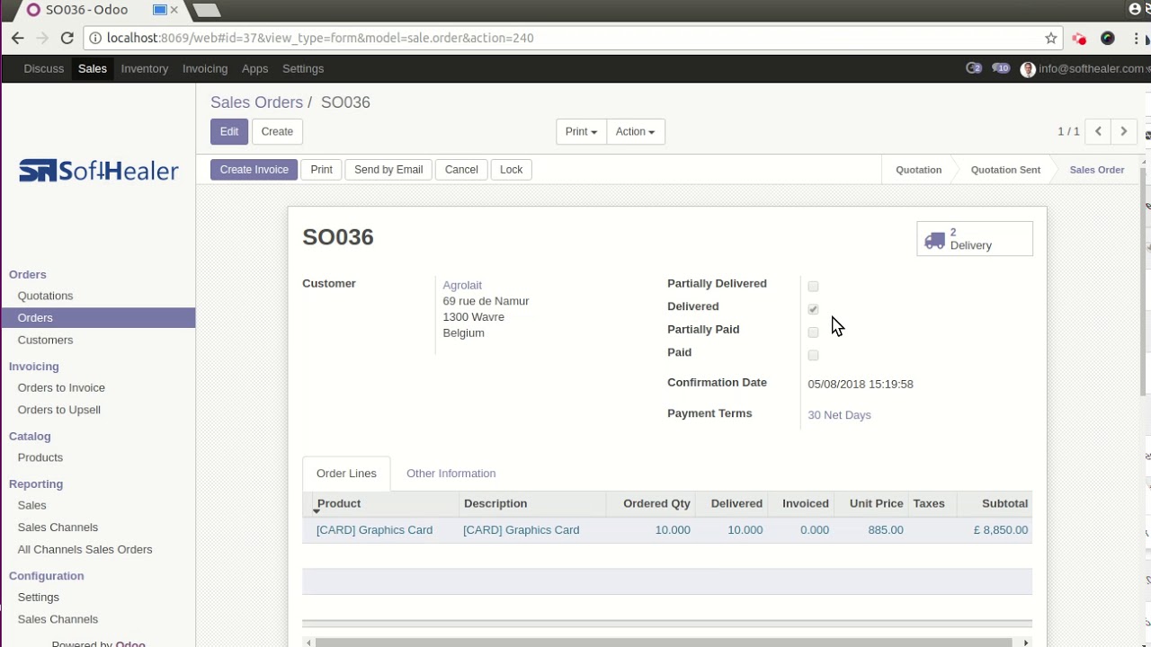 Odoo Sale Order Delivery and Invoicing Status - Softhealer Technologies - YouTube
