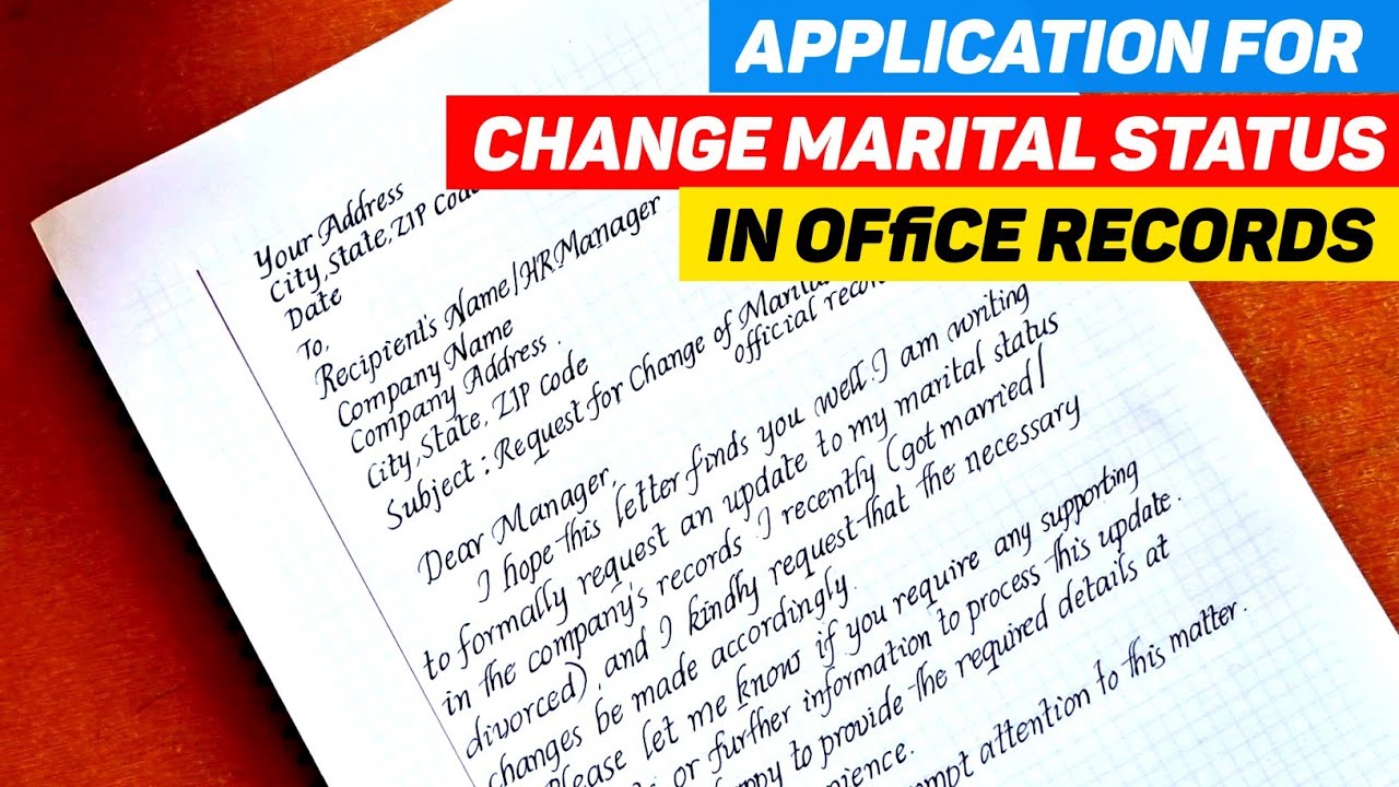 Application For Change Of Marital Status In Official Records - YouTube