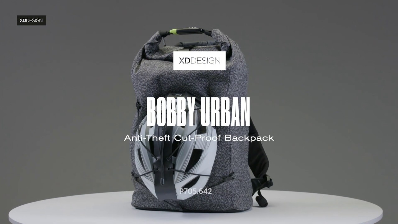 Urban Cut Proof Anti-Theft backpack, Grey - 360 video - YouTube
