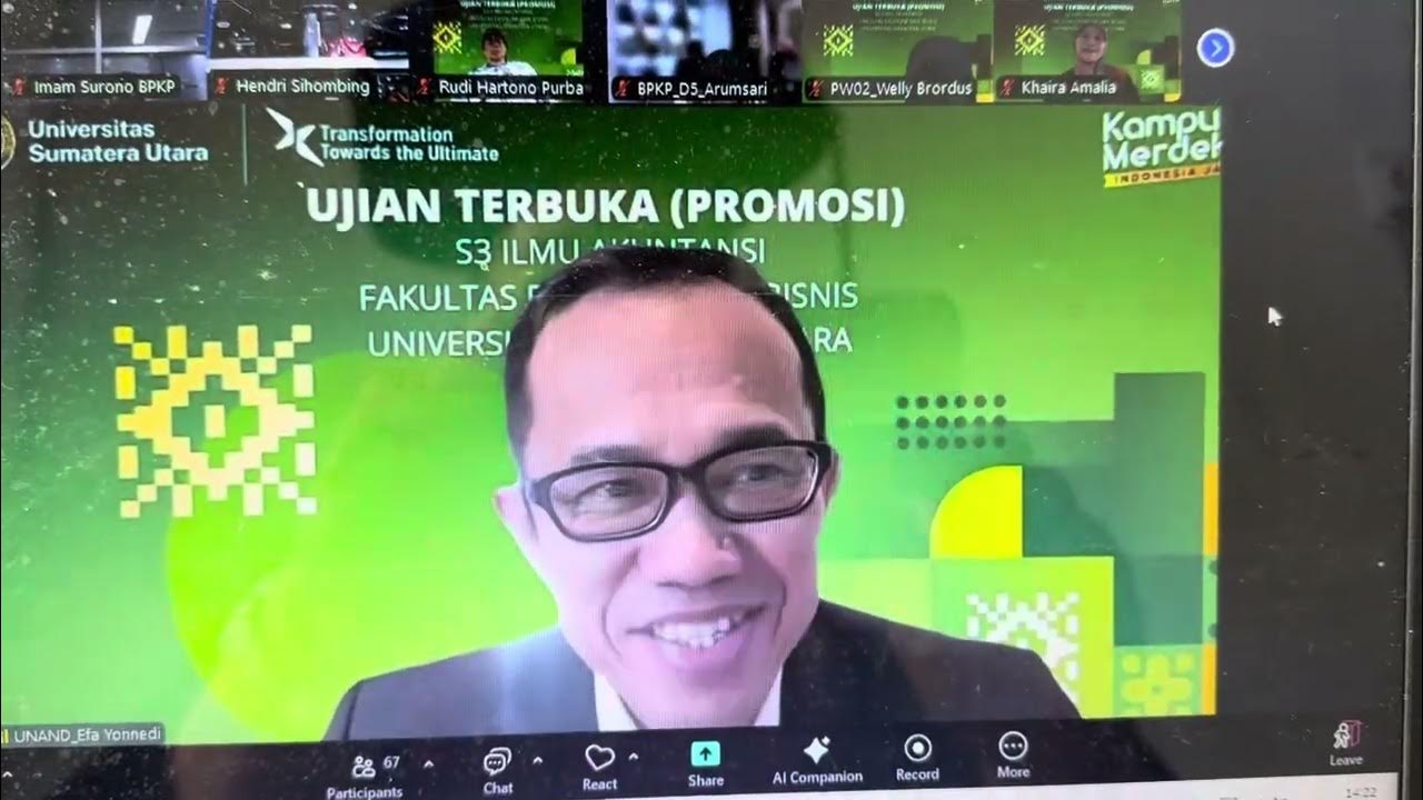 Penguji Luar S3 Akt USU Rektor Universitas Andaas, Bpk. Dr. Eva Yonnedi, SE, MPPM, Akt, CA, CRGP ...