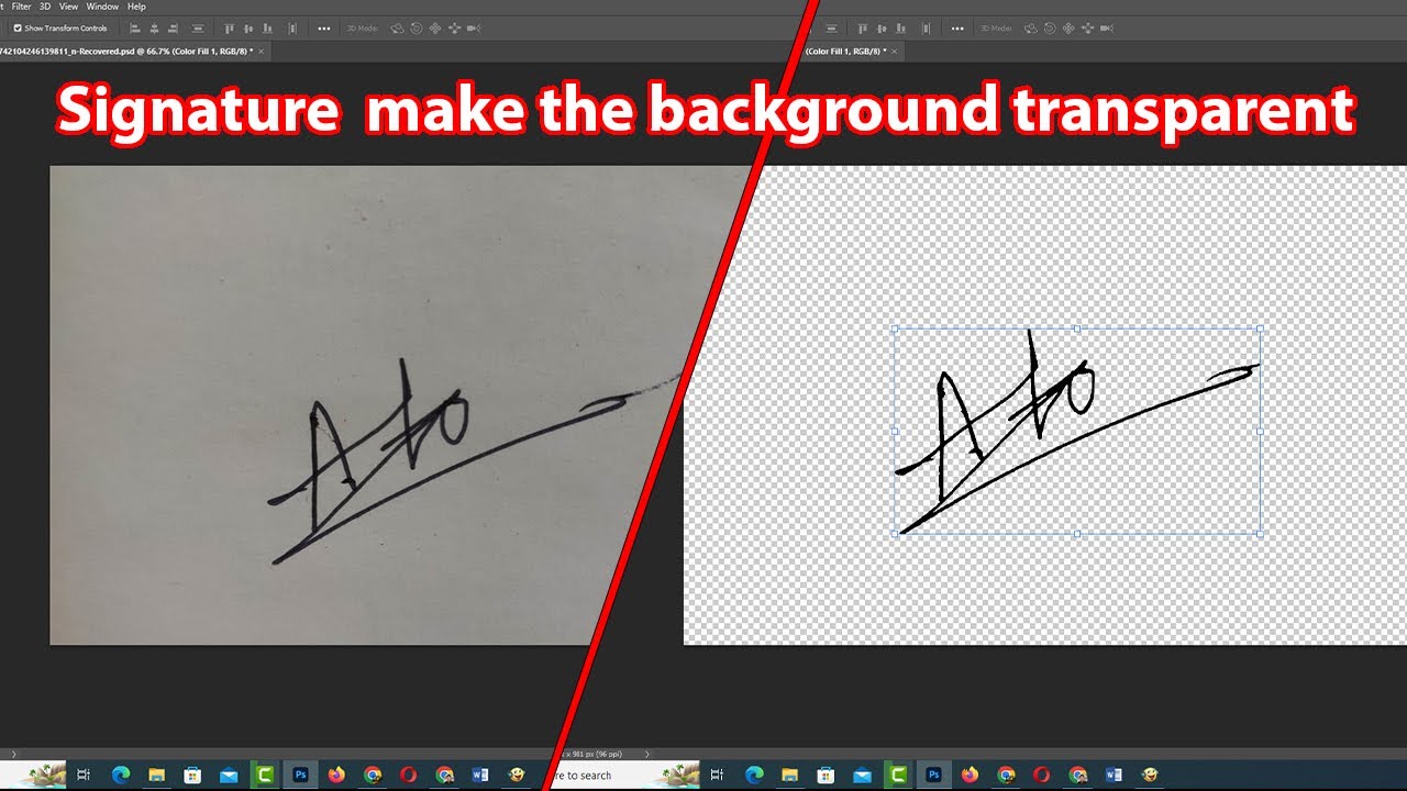 How To Make A Signature Transparent In Photoshop YouTube How To Make A Signature Transparent In Photoshop YouTube