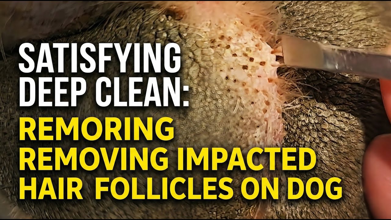 Satisfying Deep Clean: Removing Impacted Hair Follicles on Dog 🐕 - YouTube