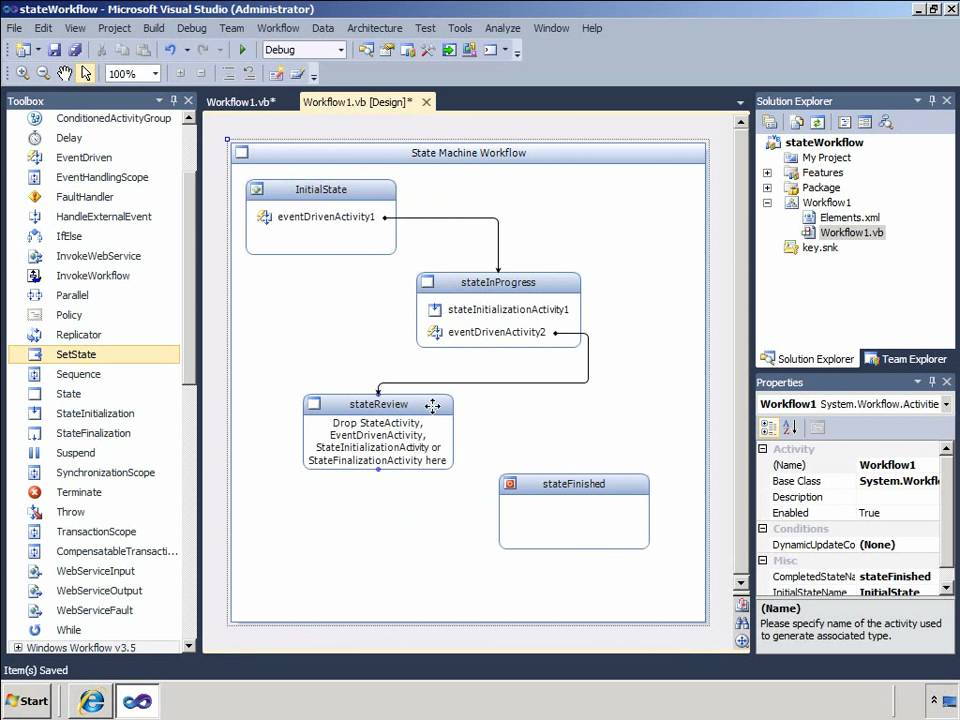 SharePoint: Creating SharePoint 2010 State Machine Workflows in Visual Studio 2010 - YouTube