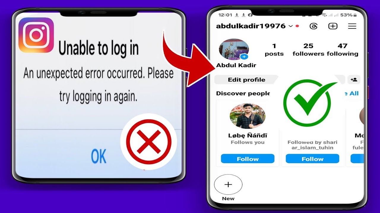 Como corrigir erro de login do Instagram Não é possível fazer login ...