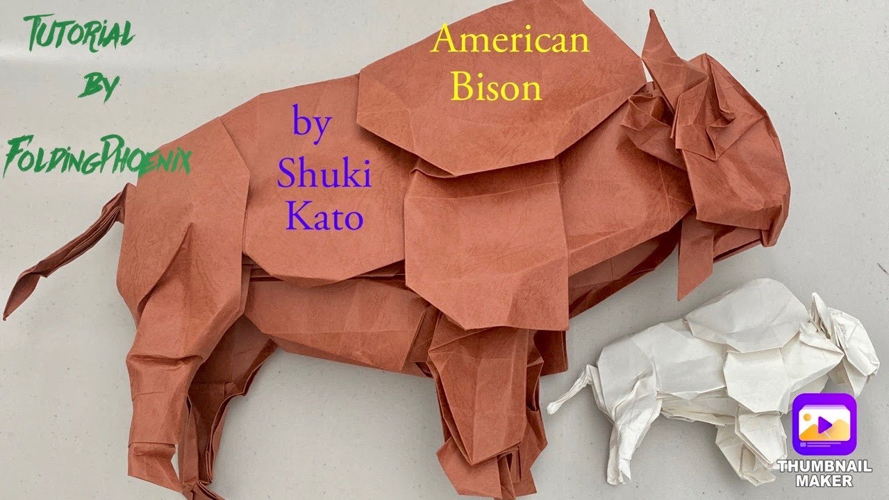 Origami American Bison Tutorial Part 1: pre-creasing - YouTube