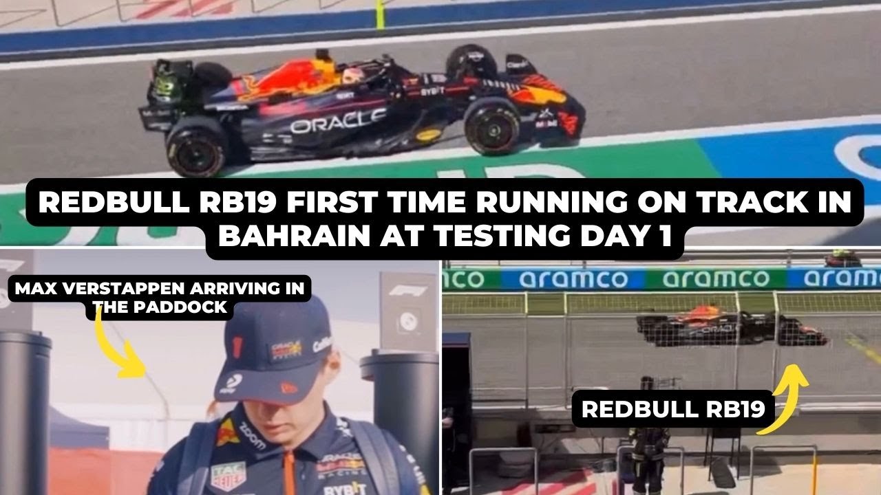 Redbull RB19 first look on track in Bahrain for Pre Season Testing ...