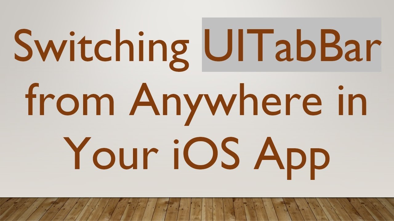 Switching UITabBar from Anywhere in Your iOS App - YouTube