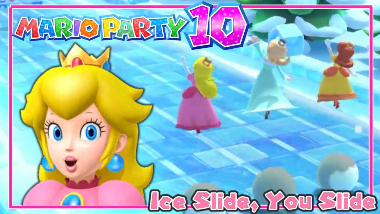 Mario Party 10 | Ice slide, you slide | Peach Gameplay - YouTube
