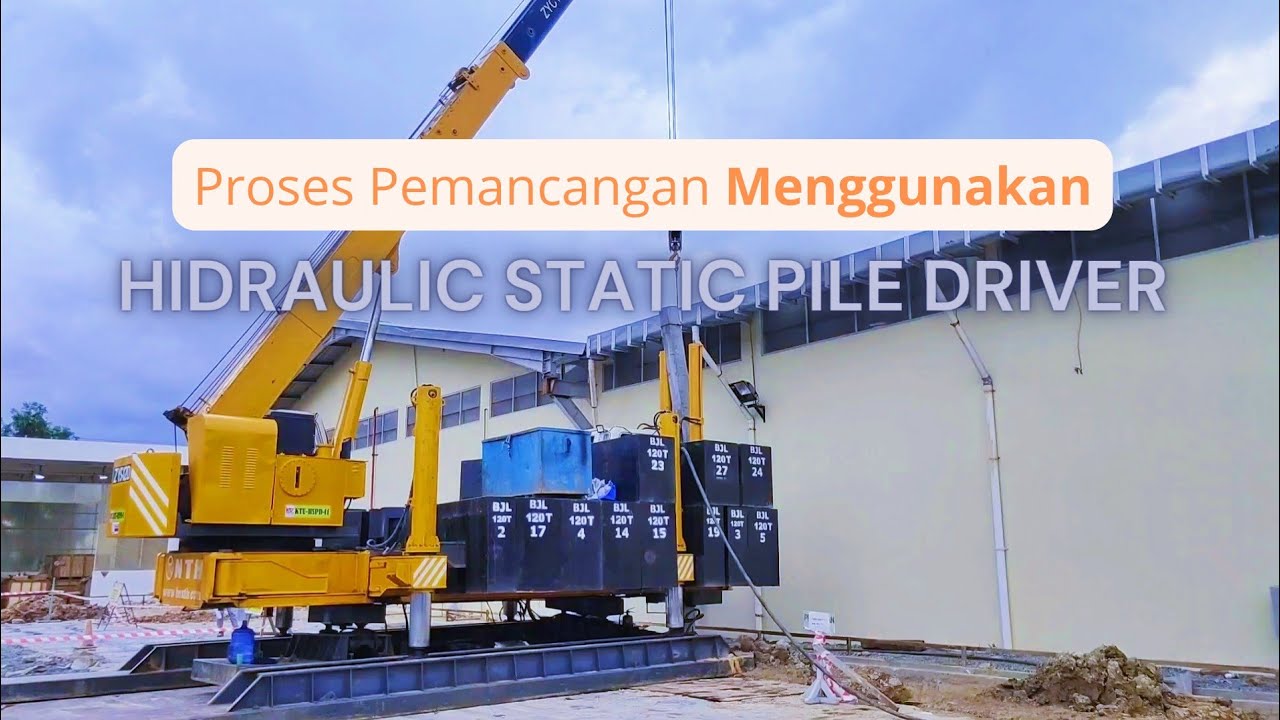 Pemancangan Mini Pile - Hidraulic Static Pile Driver (HSPD) - YouTube