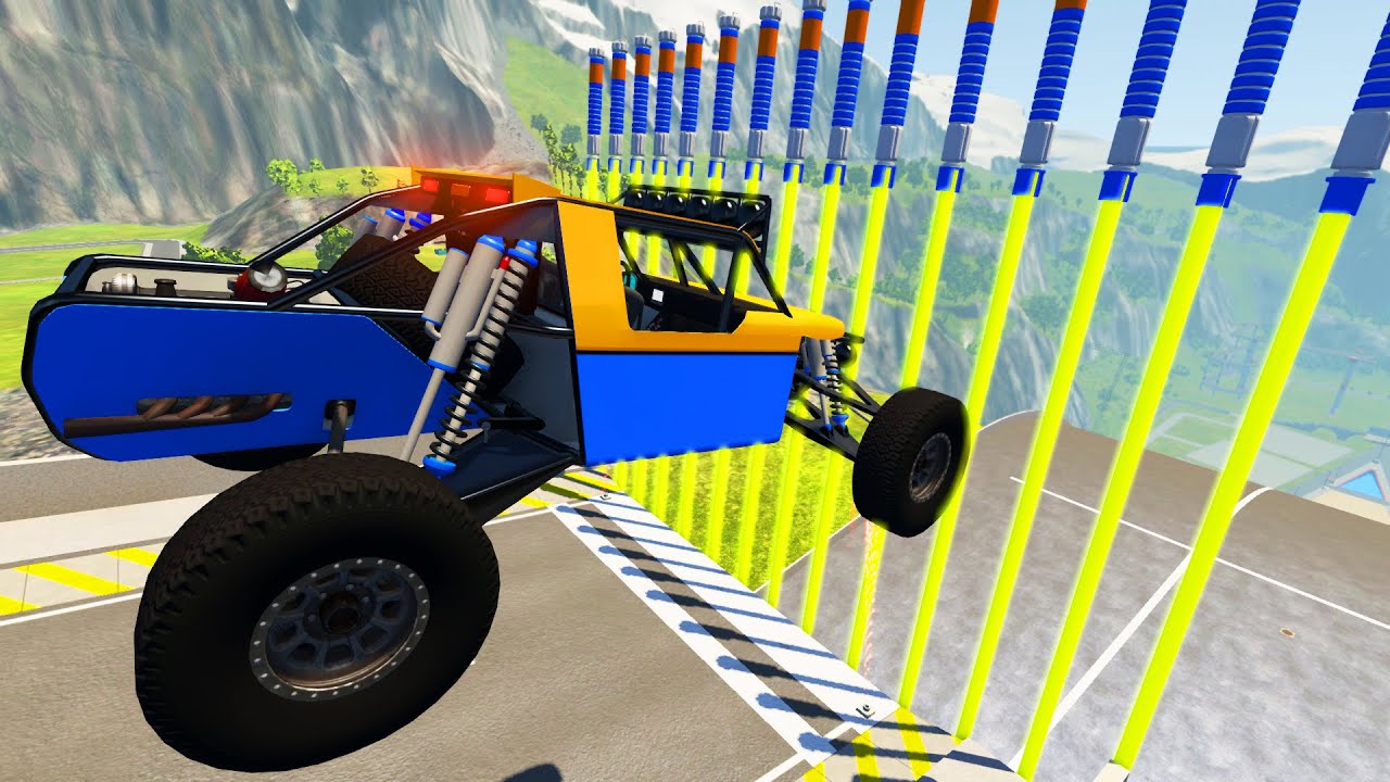 Wall of Laser Swords - BeamNG drive Test - YouTube