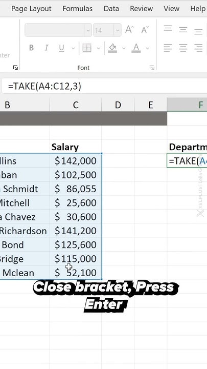 EXCEL 2023 TRICKS: How to Use TAKE Function in Excel #shorts - YouTube