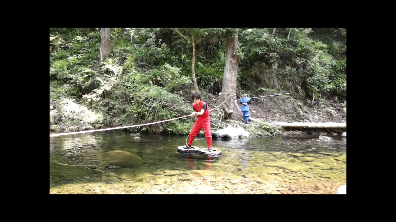 ninja mizugumo training 赤目四十八滝忍者の森水ぐも修行 - YouTube