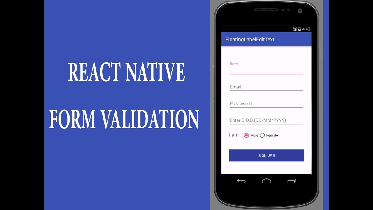 React Native Form Validation Full Example YouTube React Native Form Validation Full Example YouTube