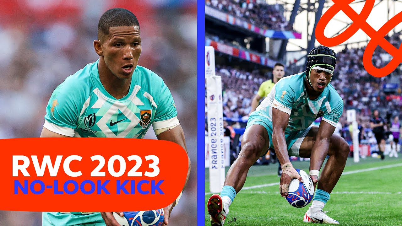 Slow Motion | Manie Libbok's impossible no-look kick for South Africa ...