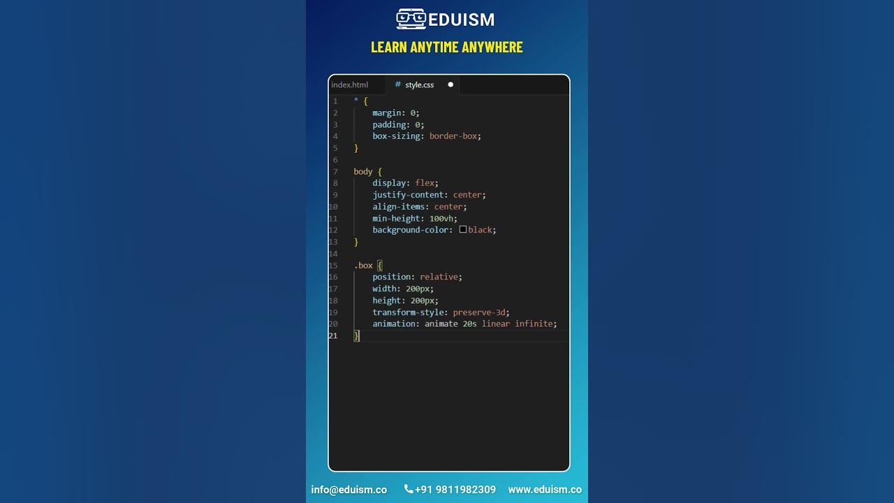 How To Create 3d Animationprogramminglanguage Css Html Javascript