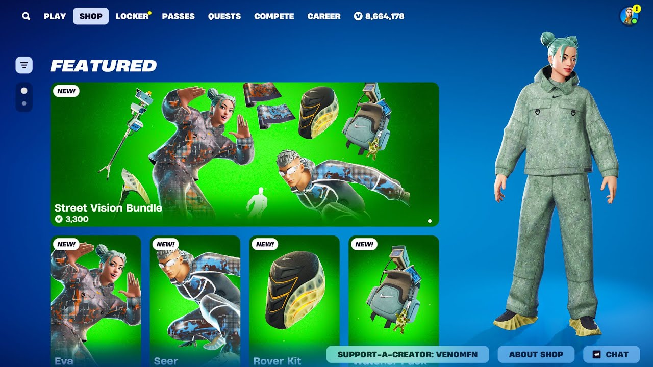 NEW Nike X Fortnite Street Vision Bundle & Cosmetics Fortnite Item Shop ...
