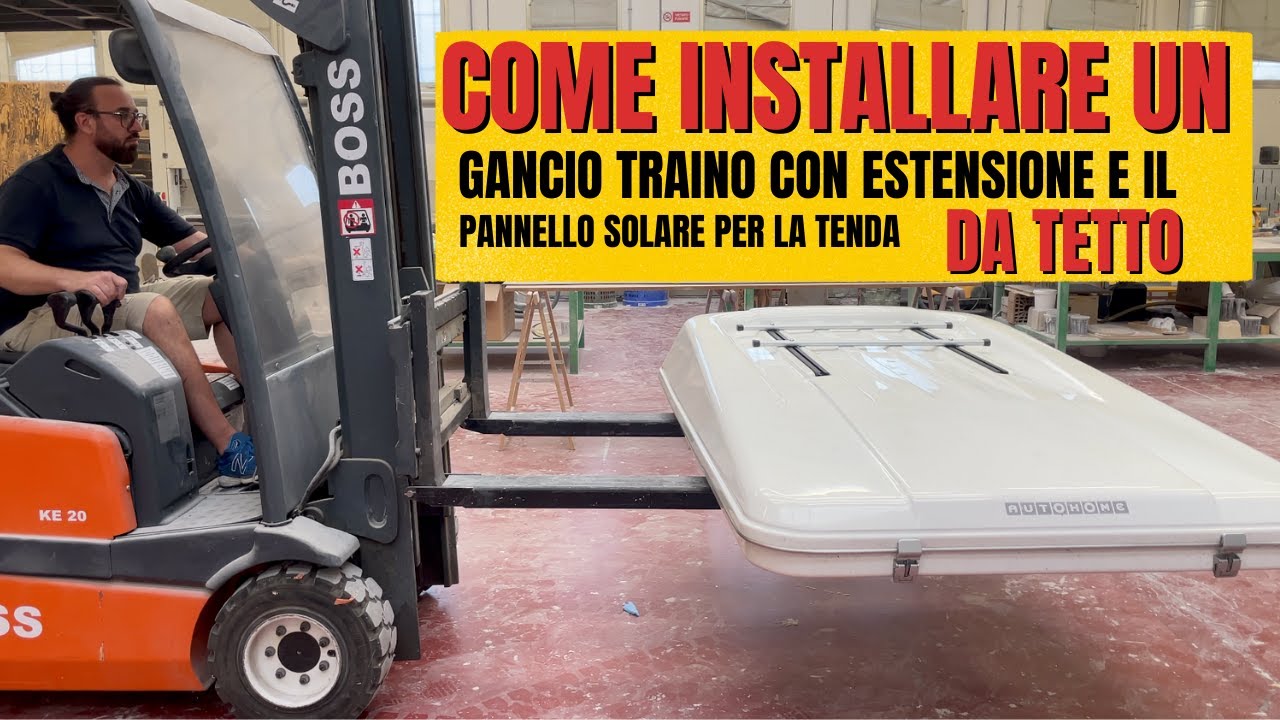 TENDA DA TETTO - MONTAGGIO PANNELLO SOLARE - GANCIO TRAINO CON ...