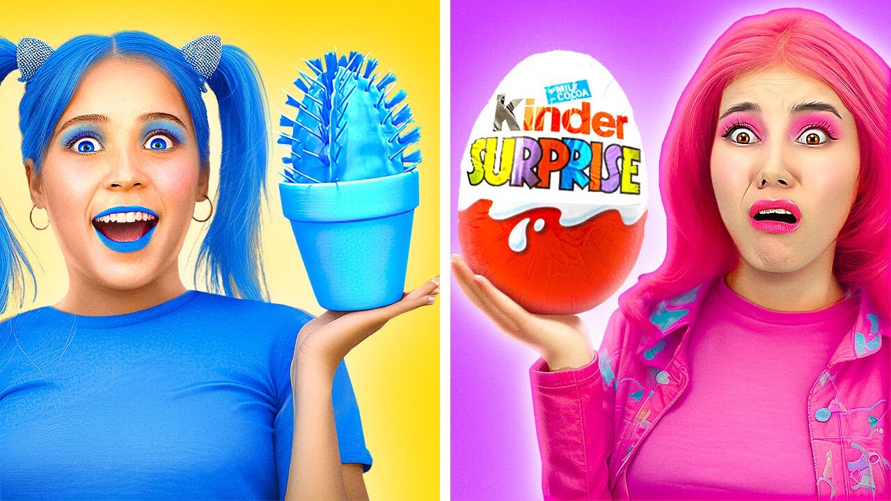 EATING ONE COLOR FOOD | Taste the Rainbow! Funny Food Challenges by 123 ...