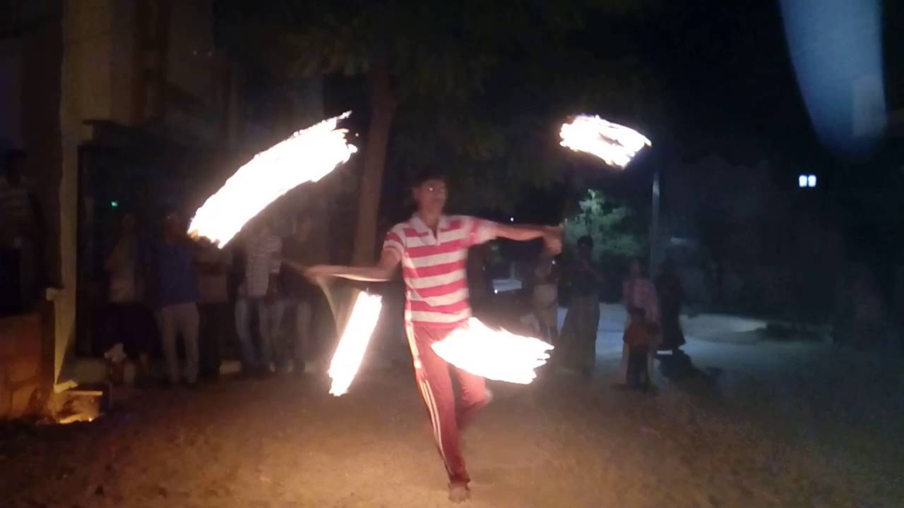 Stick Rotation With Fire , Arun - YouTube
