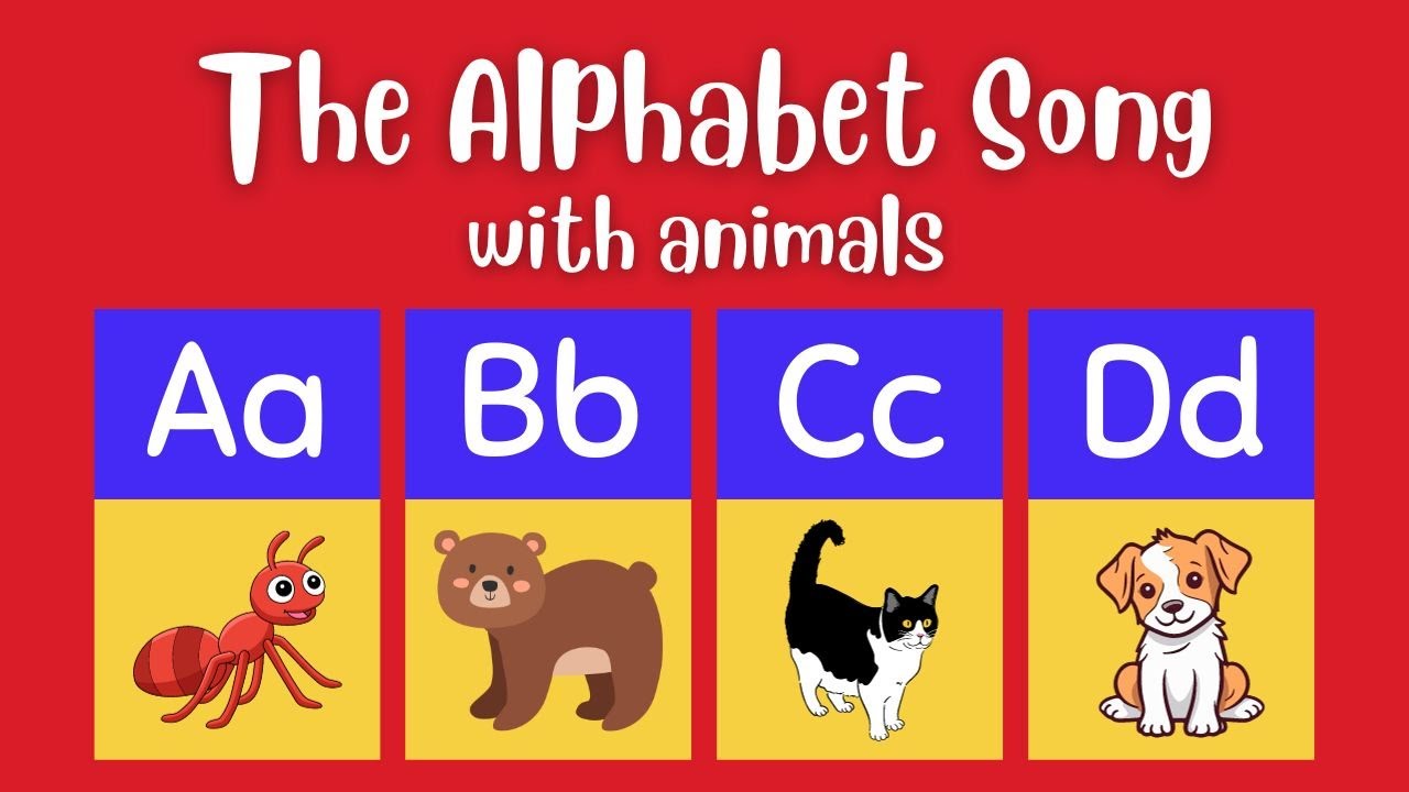 The Alphabet Song with words for animal words (the ABC song) - YouTube