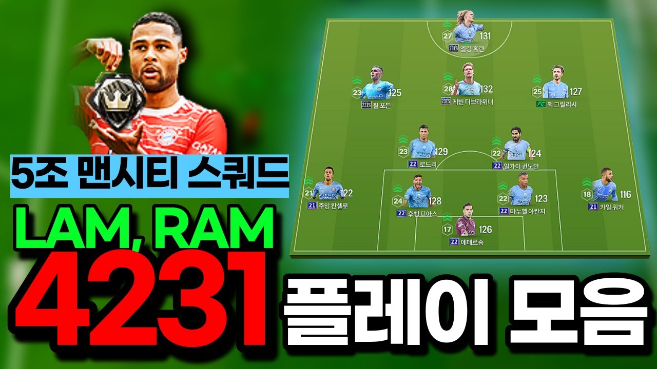 4231 전술 공식 경기 플레이 모음 #맨시티 - YouTube