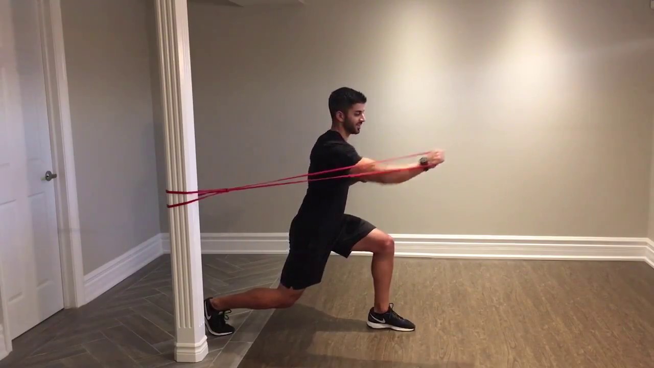 How To: Lunge 1-Arm Band Chest Press - YouTube