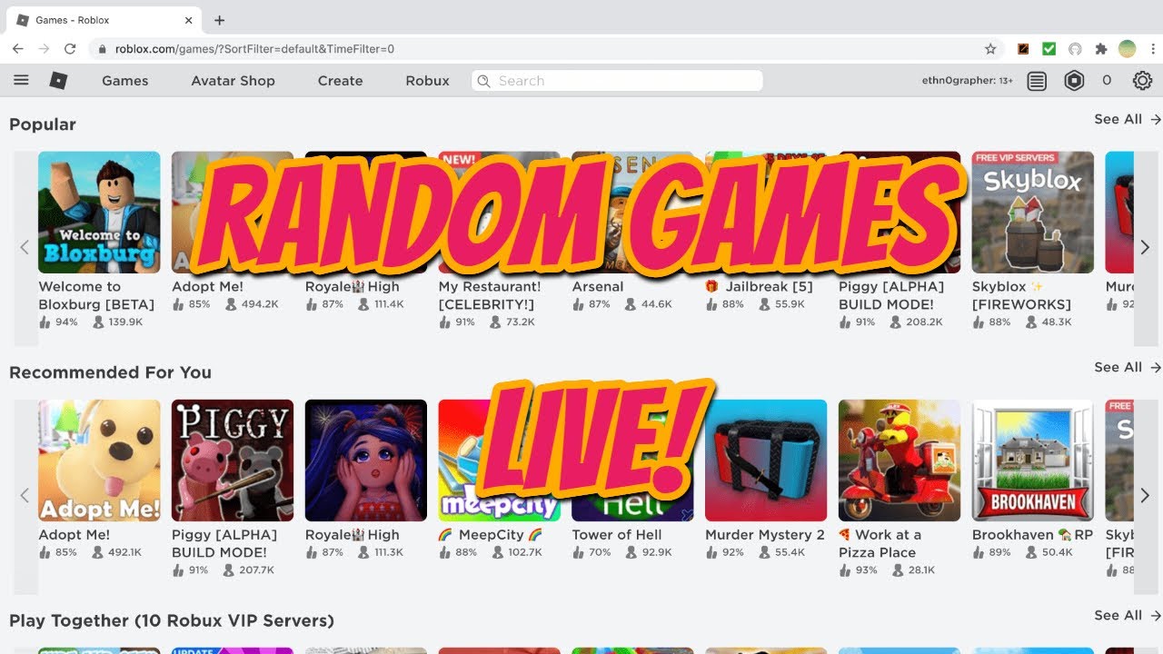 Playing Random Games With Viewers Live! - YouTube