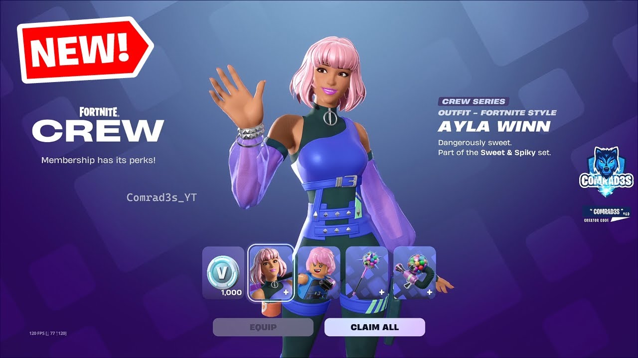 Fortnite June 2025 Crew Pack EARLY Showcase - Ayla Winn Crew Pack Skin ...
