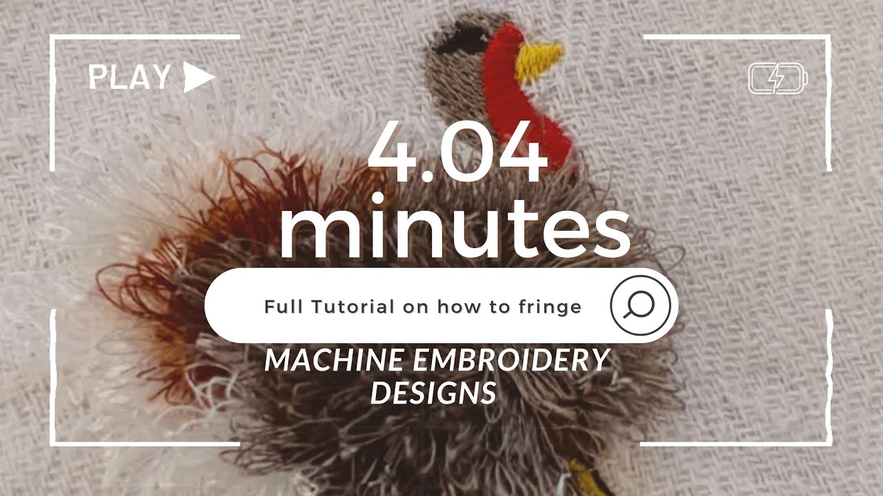 Detailed Tutorial on Making Fringe Designs | Machine Embroidery by ...