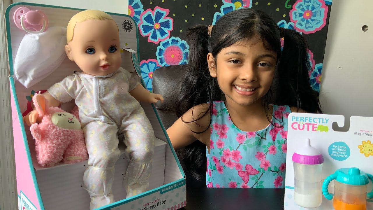 Unboxing Perfectly Cute Doll Set And Baby Milk Bottle And Juice Cup ...