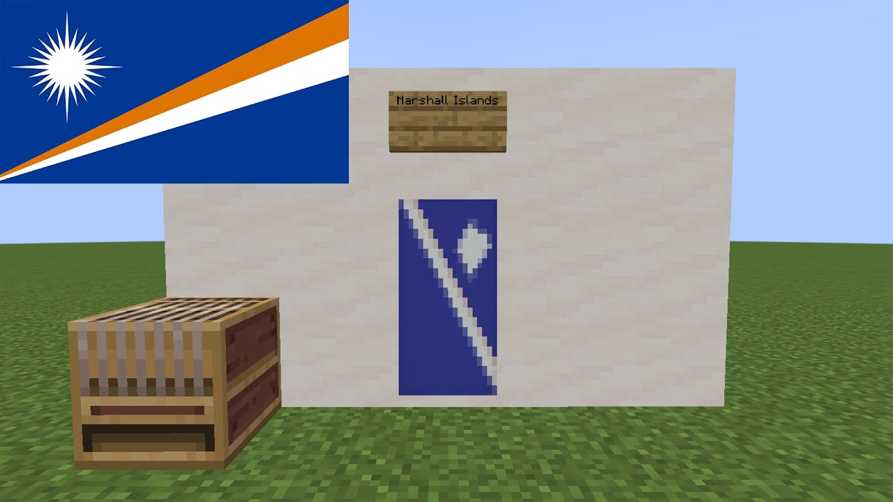 How to Make Marshall Islands' Flag in Minecraft - YouTube