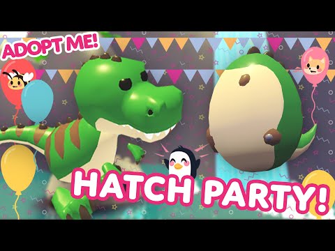 HATCHING A T-REX FIRST TRY? 🦖 🥚 Fossil Egg Hatch Party in Adopt Me! on Roblox