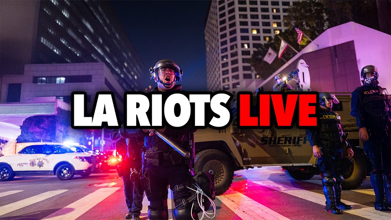 Live | Los Angeles Riots (Kick Streamer Climbs on to Balcony to Escape ...