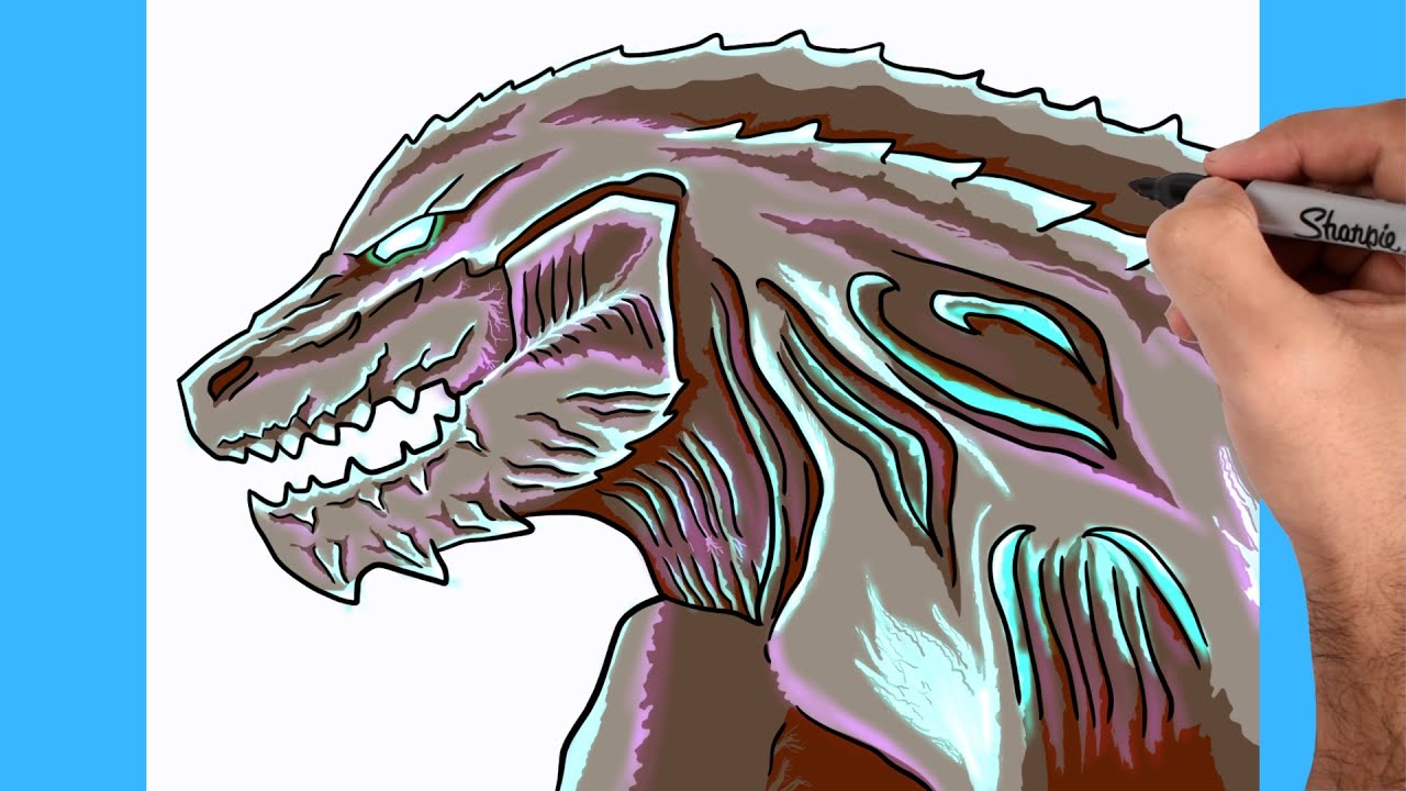 COMO DIBUJAR A GODZILLA EARTH | HOW TO DRAW GODZILLA EARTH - YouTube