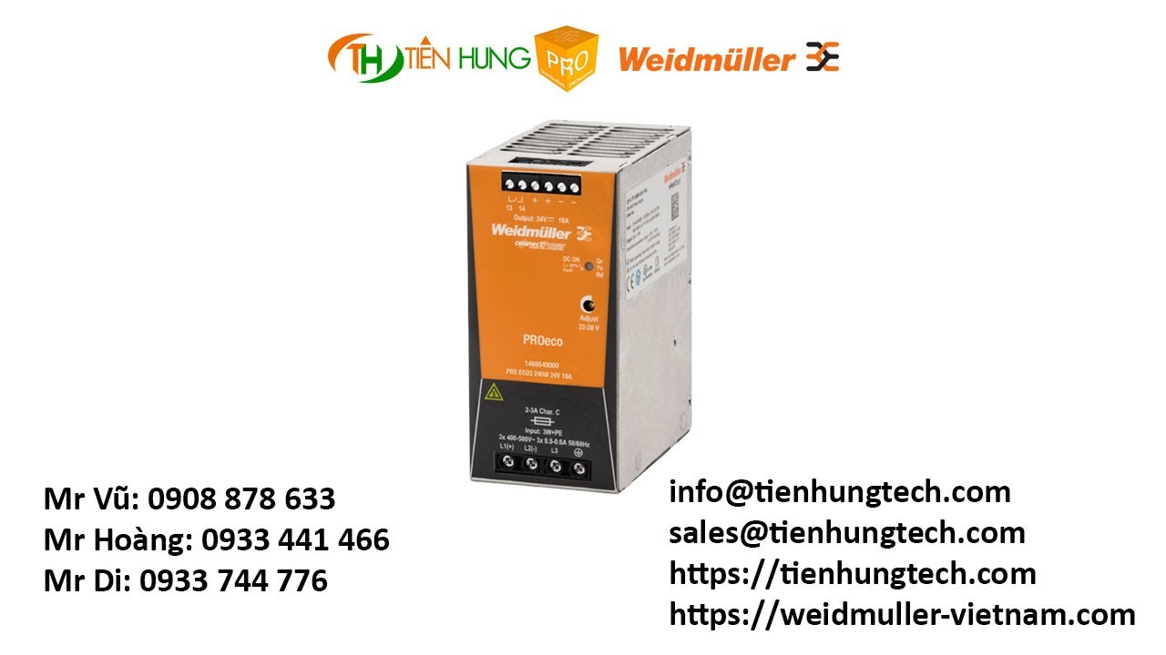 BỘ NGUỒN PRO ECO3 240W 24V 10A - 1469540000 TIENHUNGTECH - YouTube