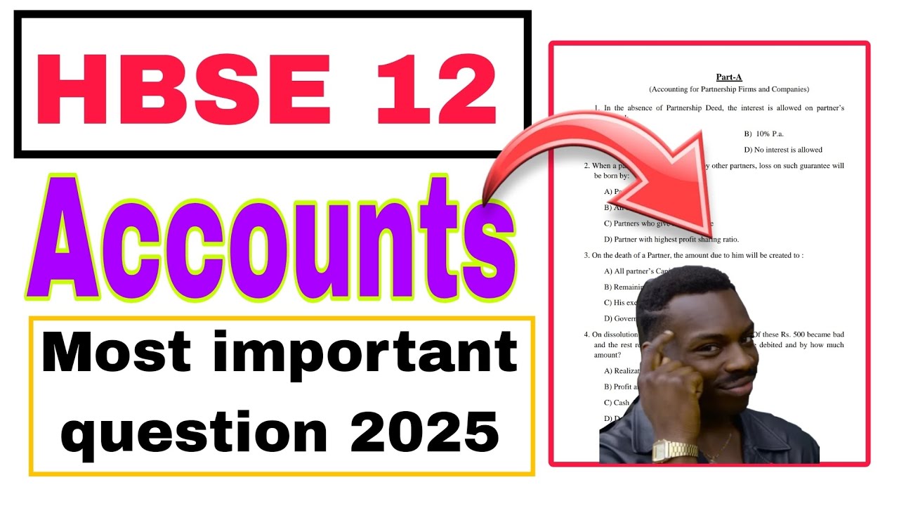 12th Accountancy most important question 2025|HBSE Accounts question ...