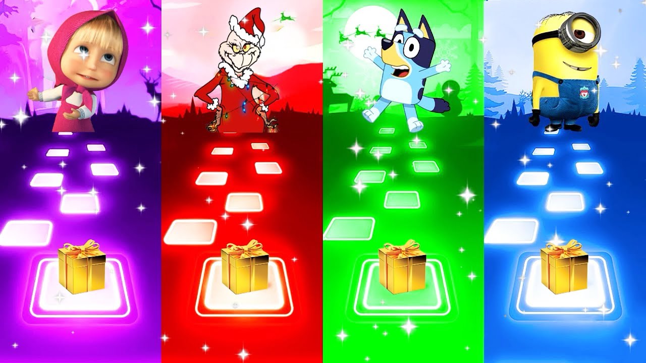 MASHA AND THE BEAR — CHRISTMAS GRINCH — BLUEY — MINIONS - TILES HOP EDM ...