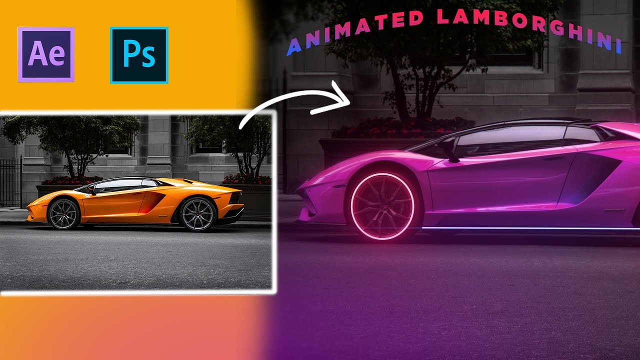 Turning Lamborghini Into Colour Changing Lamborgini In AE - YouTube