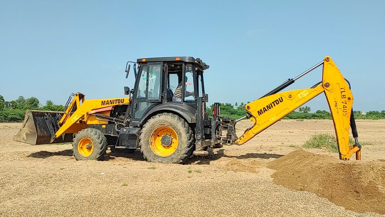 Awesome! Manitou Terex TLB 740S Backhoe Work | River construction | CTV ...