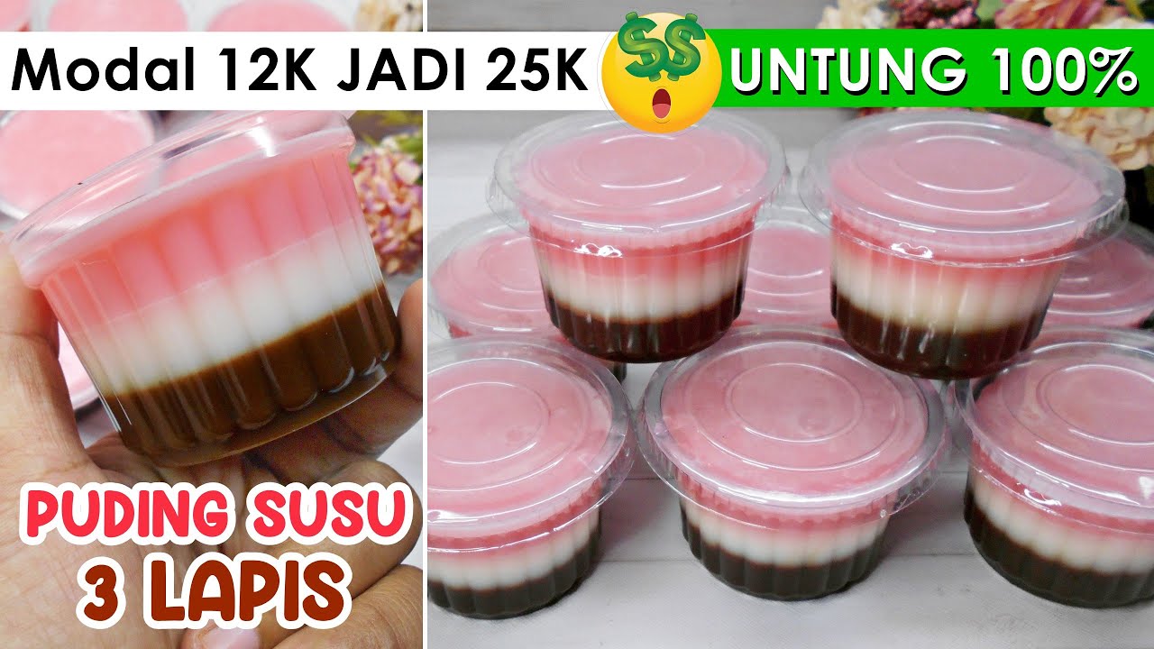 IDE JUALAN PUDING LARIS 2022 - Puding Susu Lapis Kekinian - YouTube