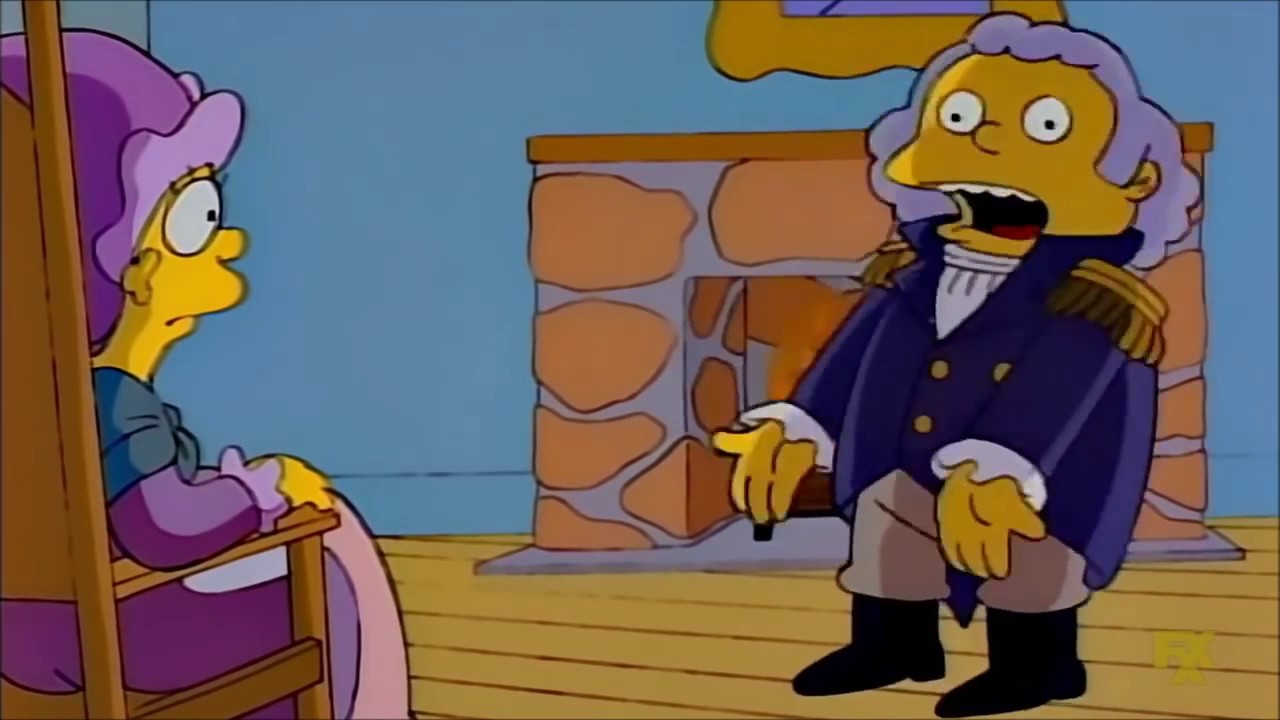 Los Simpson: Representación completa de la vida de George Washington ...