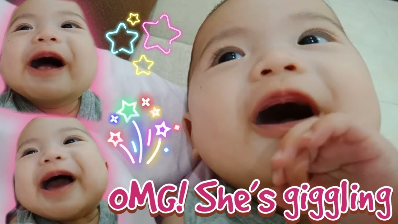FIRST GIGGLE @ 3 MONTHS OLD - YouTube