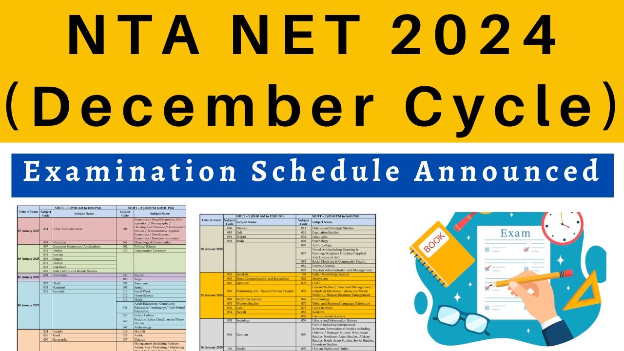 Examination Schedule of UGC - NET December 2024 Announced #net2024 # ...
