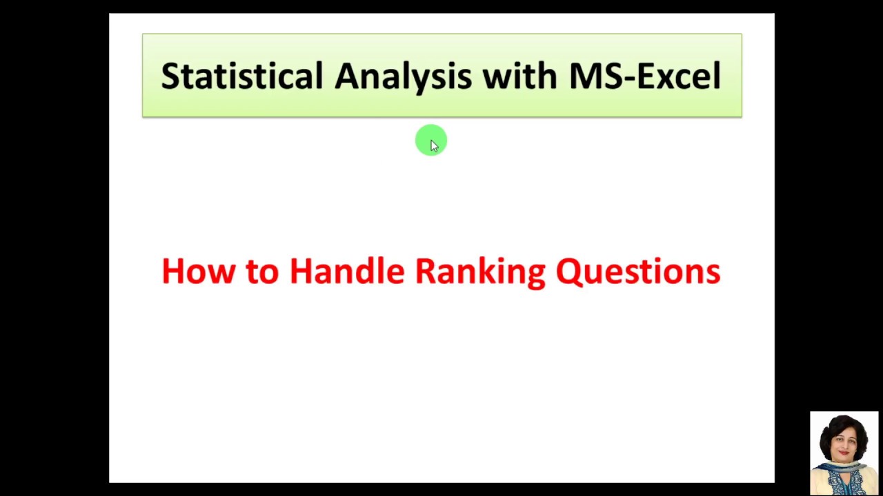 4. How to Handle Ranking questions with MS Excel - YouTube