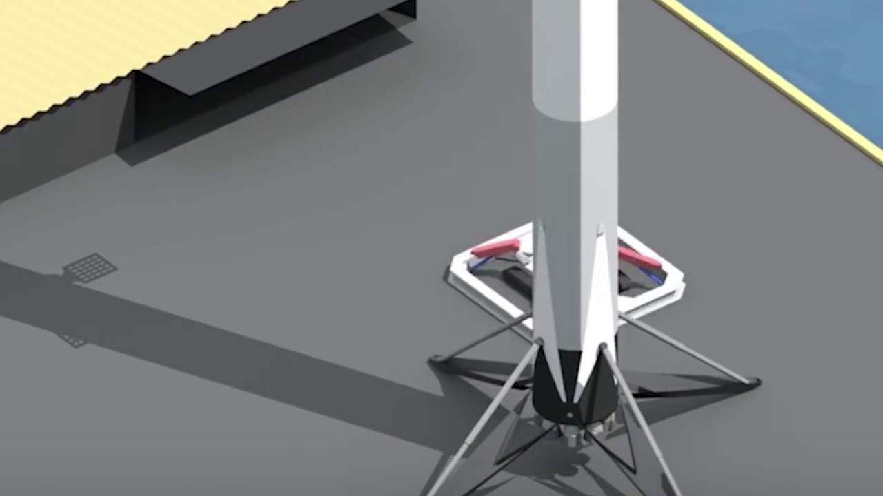 Robot "octagrabber" trên sà lan đón tên lửa của SpaceX - YouTube