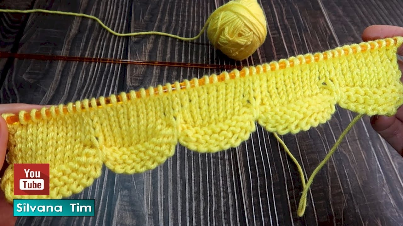 PUNTILLA Ondulada Tejida con DOS AGUJAS. Tutoriales de Tejido # 872 - YouTube