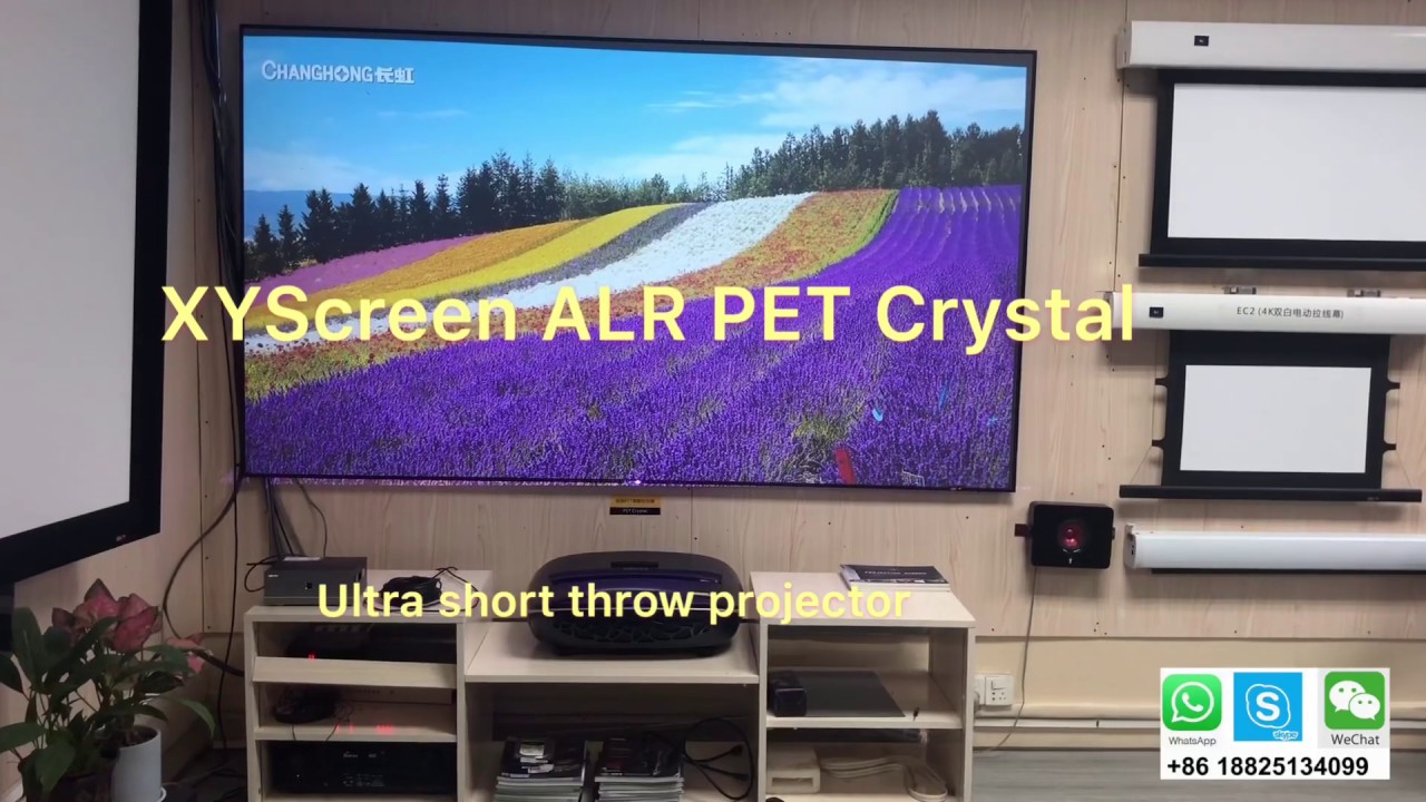 XYSCREEN 90inch ALR UST PET Crystal projector screen on UST projector ...