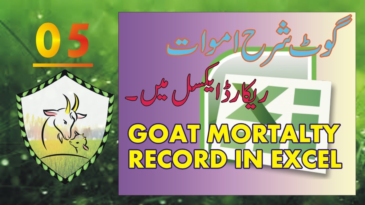 Goat Mortality Record In Excel - YouTube