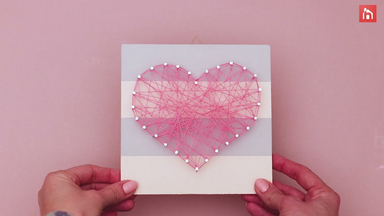 Heart-Shaped Nail String Art For Beginner DIYers - YouTube