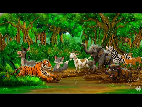 जंगल में तेज़ बारिश /panchtantra ki kahani, kahani animal cartoon #kahani #cartoon #moralstories 